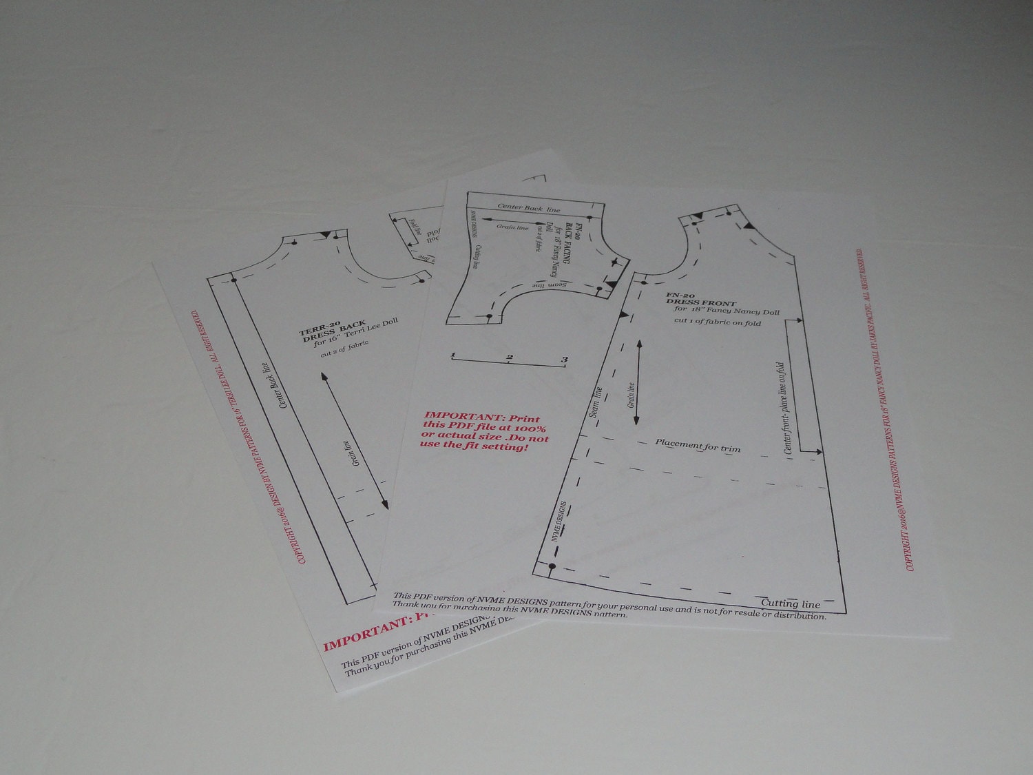 Doll Clothes PDF Pattern for 18'' Fancy Nancy Doll by NVME FN-20 ...