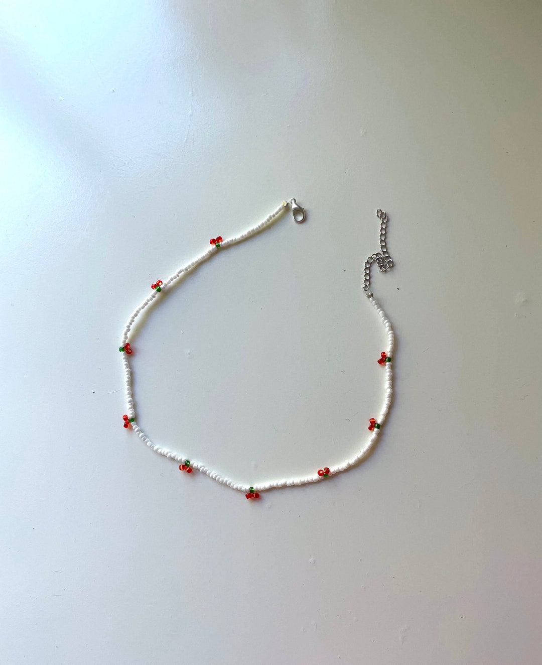 Seed Bead Cherry Necklace - Etsy