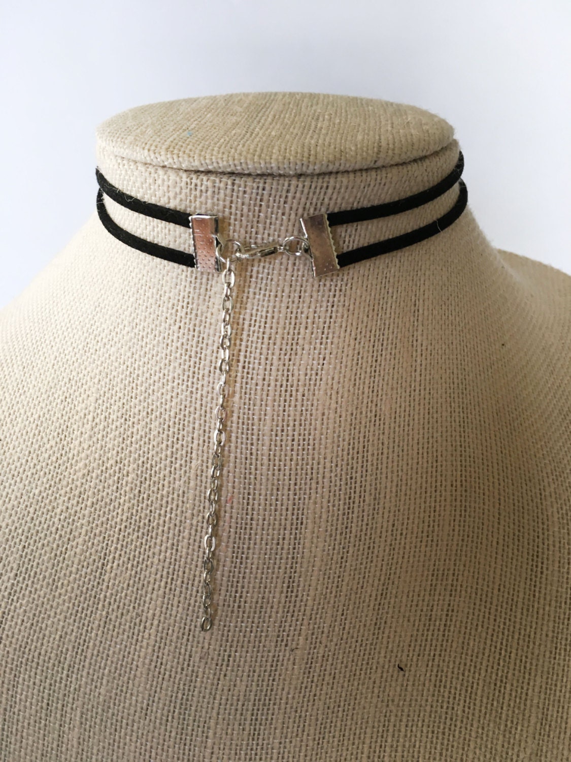 Black Fringe Suede Leather Choker Necklace Bolo, O Ring Choker, Black ...