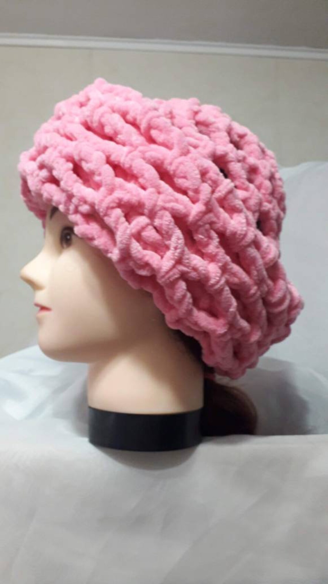 Pink Sheer Crochet Knit Balaclava Mask - Etsy