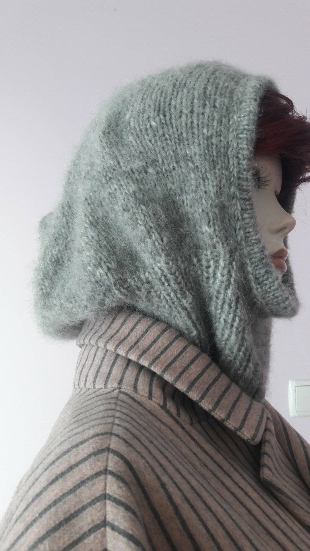 Handknit Mohair Balaclava Capor Hood - Etsy