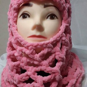 Pink Sheer Crochet Knit Balaclava Mask - Etsy