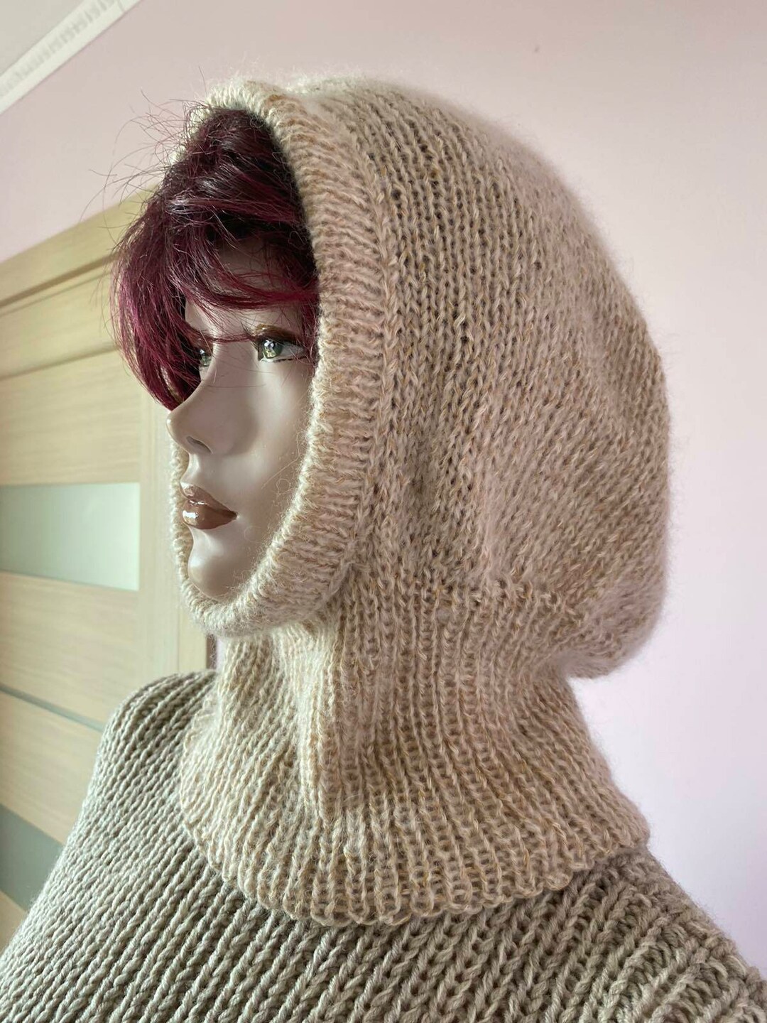 Handknit Mohair Balaclava Capor Hood - Etsy