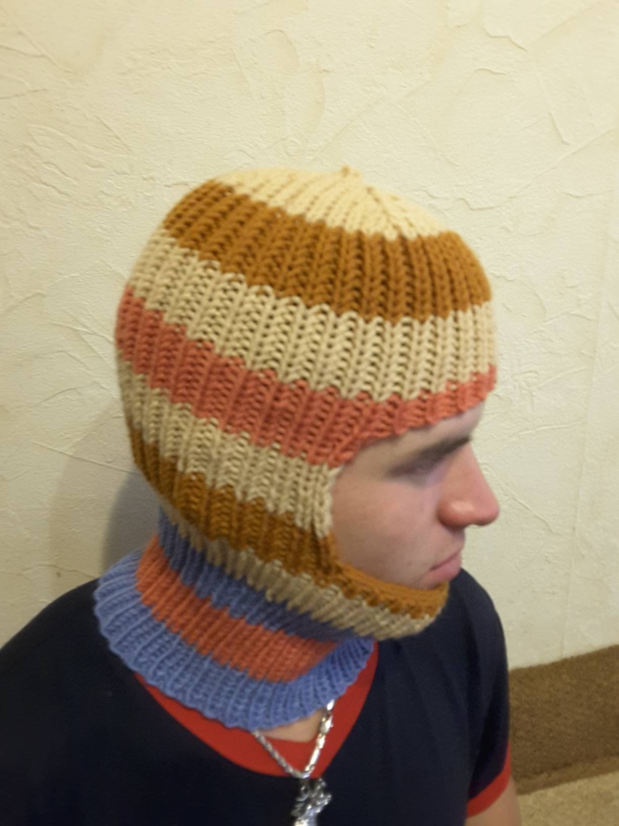 Hand knit wool blend balaclava face mask | Etsy