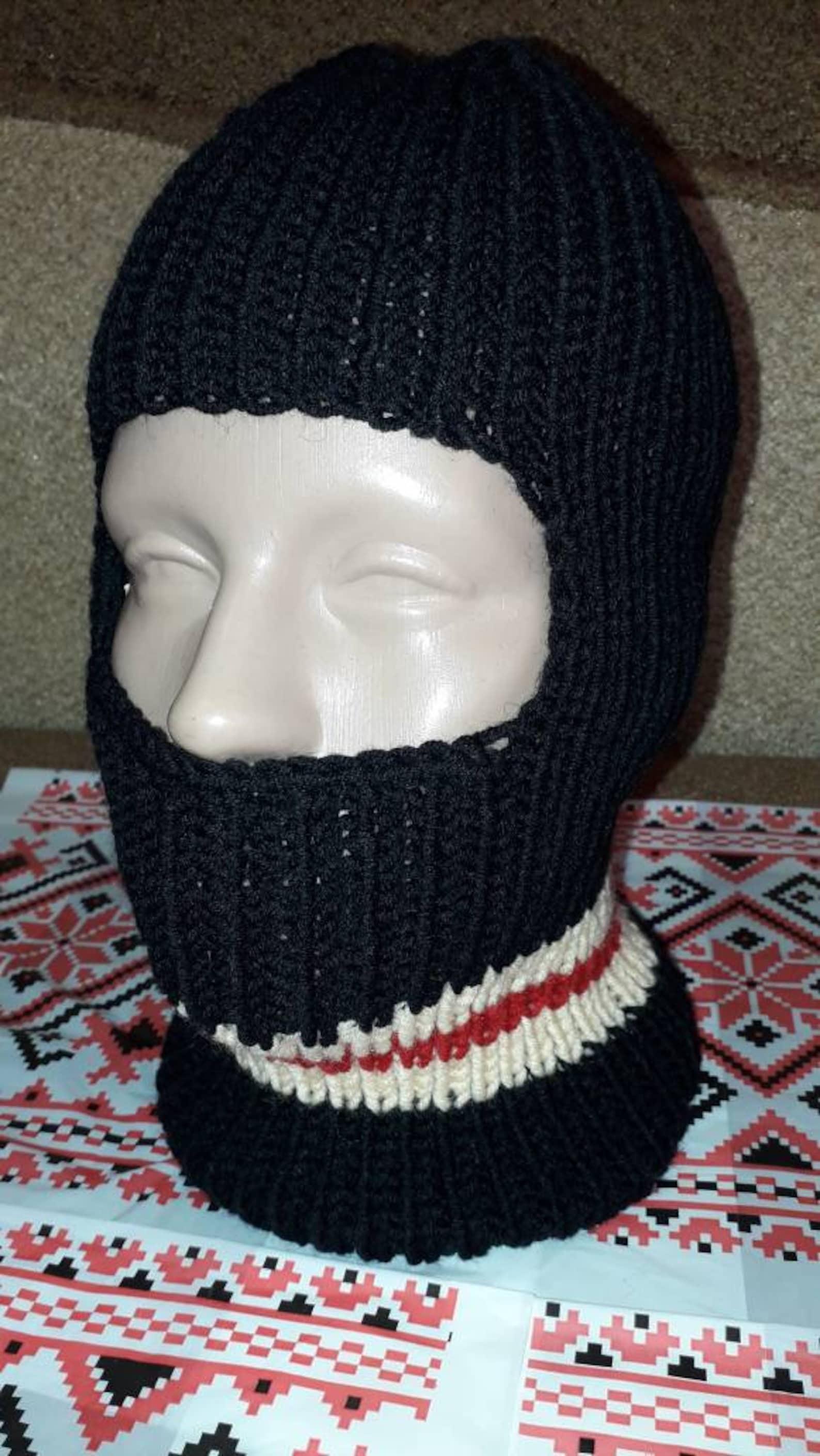 New Handmade Knit Wool Balaclava Hat Cap Face Mask - Etsy
