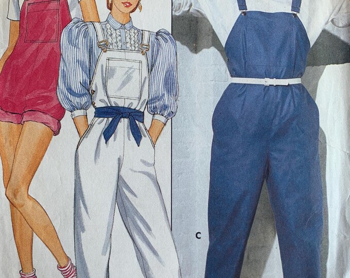 Butterick 4864 Dungarees / Overalls 1980's Style, Short or Long Options ...