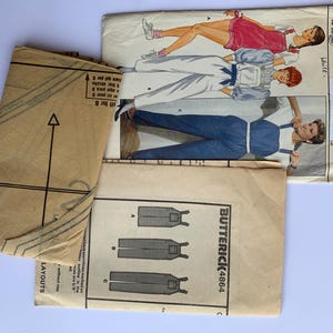 Butterick 4864 Dungarees / Overalls 1980's Style, Short or Long Options ...