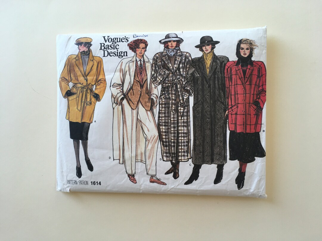 Vogue 1614 Basic Overcoat Pattern Size 6-8-10 Loose or Belted - Etsy