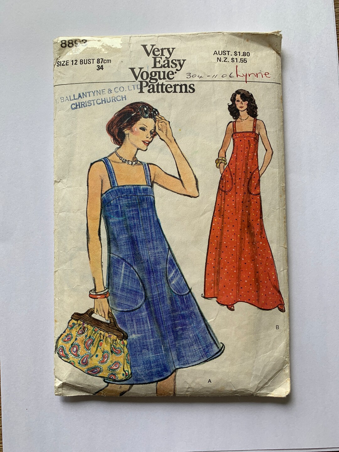 Vogue 8893 Very Easy Vogue Size 12 Bust 34 Inches Flared Dress, Mid ...