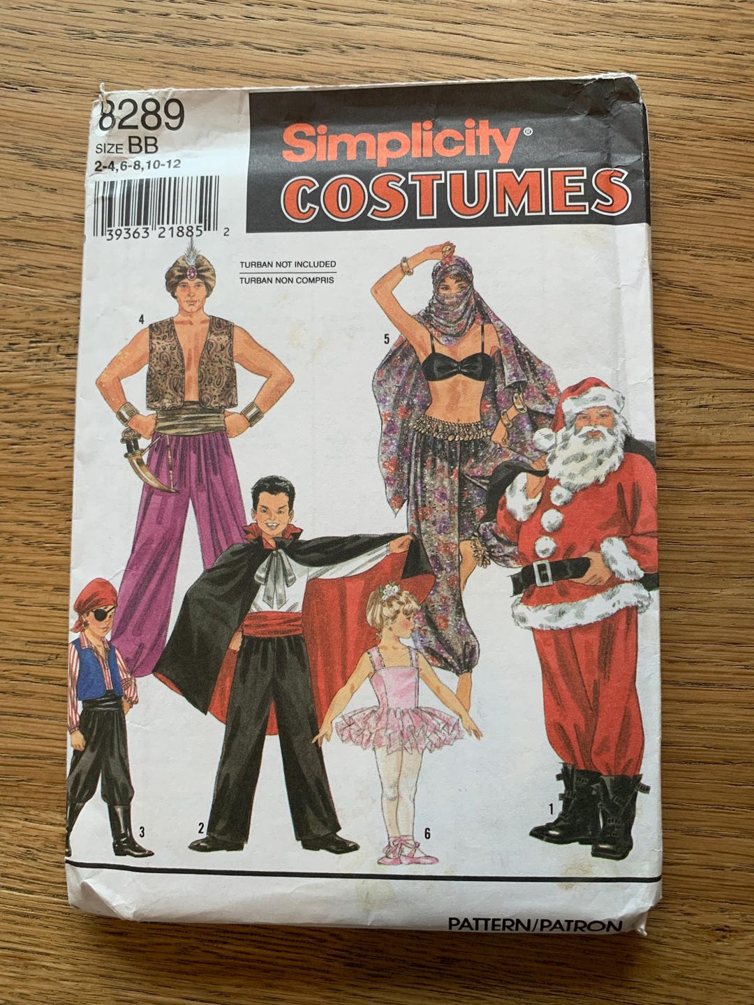 Simplicity 8289 Costume Sewing Pattern: Santa, Pirate, Ballerina - Size ...