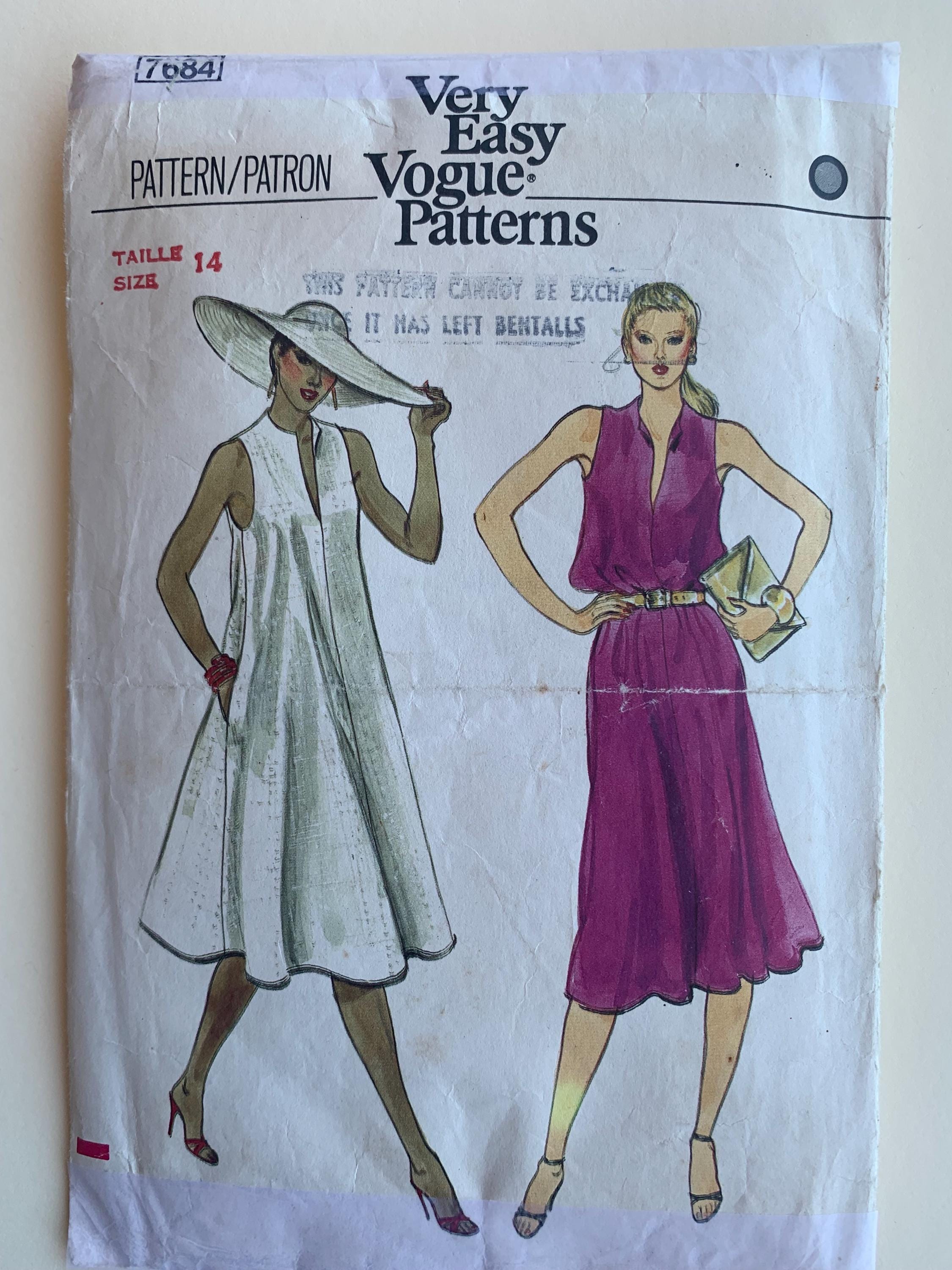 Vogue Pattern 7684 - Etsy Vogue Pattern 7684 - Etsy