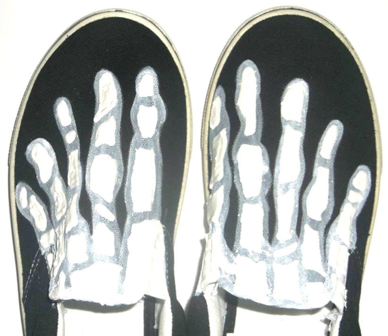 Hand Painted Skeleton Shoes, Slip on Shoes, Unisex Adult Shoes ...