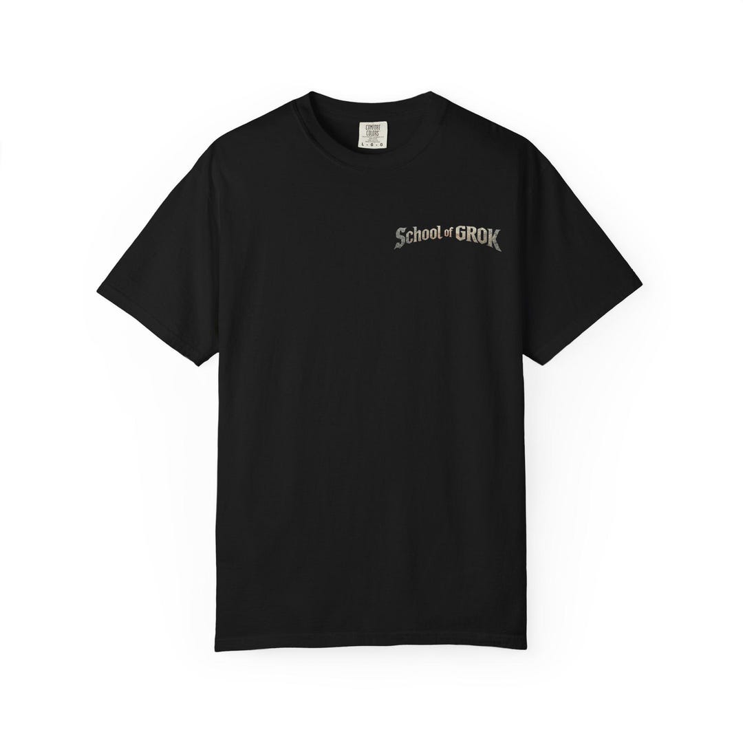 School of Grok Skull Hooded Figure T-shirt | Truth Busting Propaganda ...
