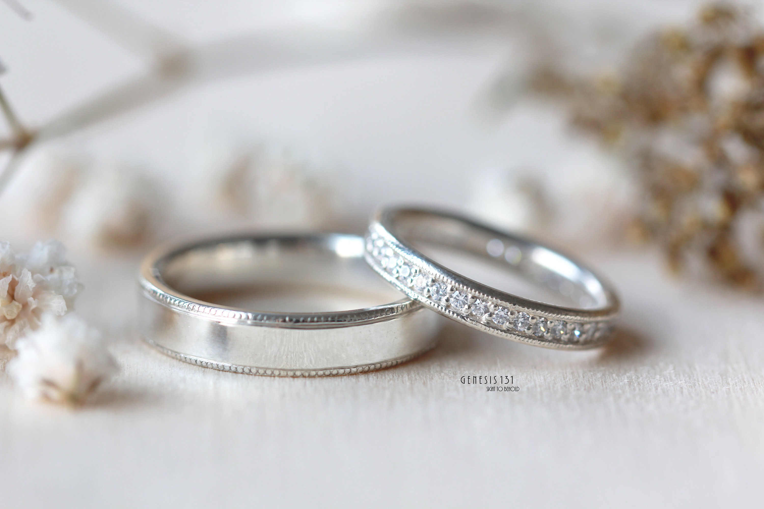 Milgrain Detailed Wedding Band Eternity Band Promise Rings His - Etsy