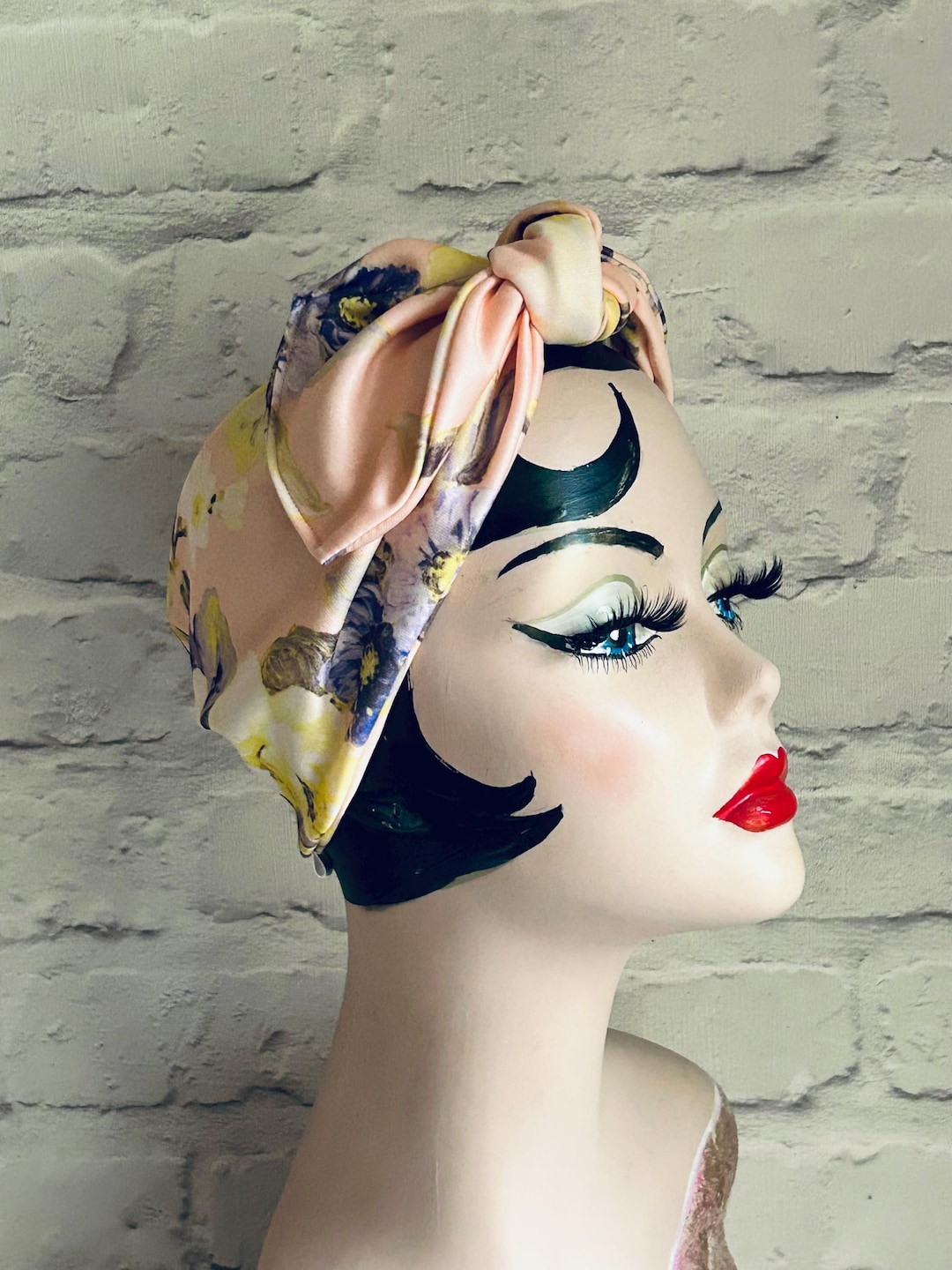 Floral Headscarf, 1950s Head Scarf, Pin up Ties, Chemo Scarf ...