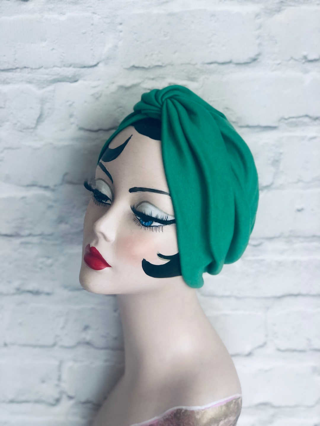 Green Turban, Vintage Turban, for Women, Chemo Headwear, 1940s Hat ...