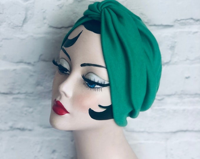 Green Turban Vintage Turban for Women Chemo Headwear 1940s - Etsy