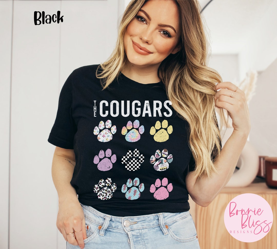 Cougar Spirit Shirt, Cougar School Mascot Shirt, Distressed Cougar Team ...