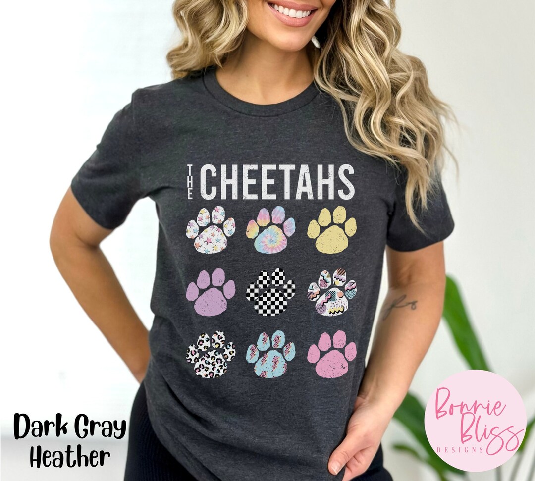 Cheetah Spirit Shirt, Cheetah School Mascot Shirt, Distressed Cheetah ...