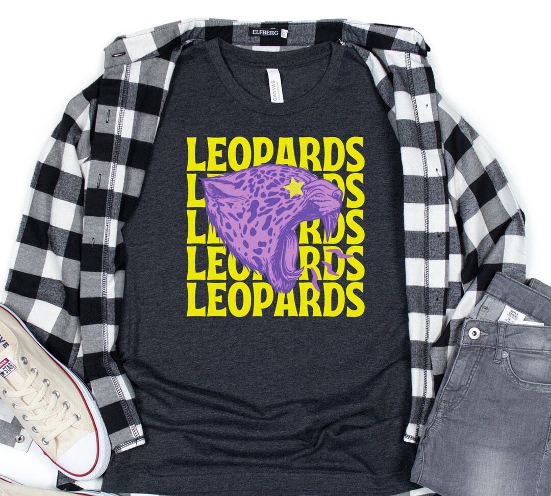 Leopard Shirt, Purple Leopard Shirt, Leopard Spirit Shirt, Go Leopards ...