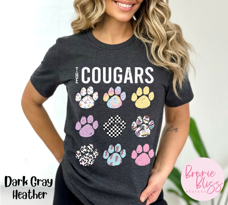 Cougar Spirit Shirt Cougar School Mascot Shirt Distressed - Etsy