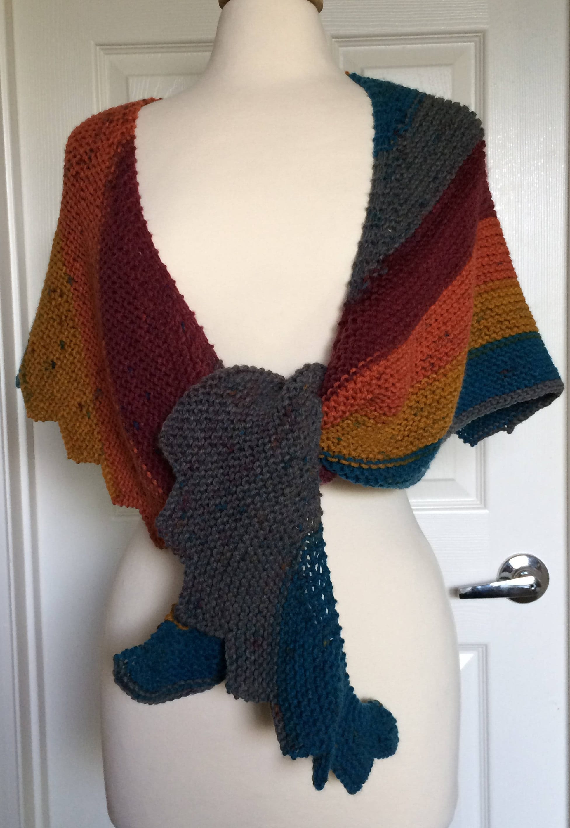 Hand Knitted Asymmetrical Scarf-wrap, Asymmetrical Shawl - Etsy