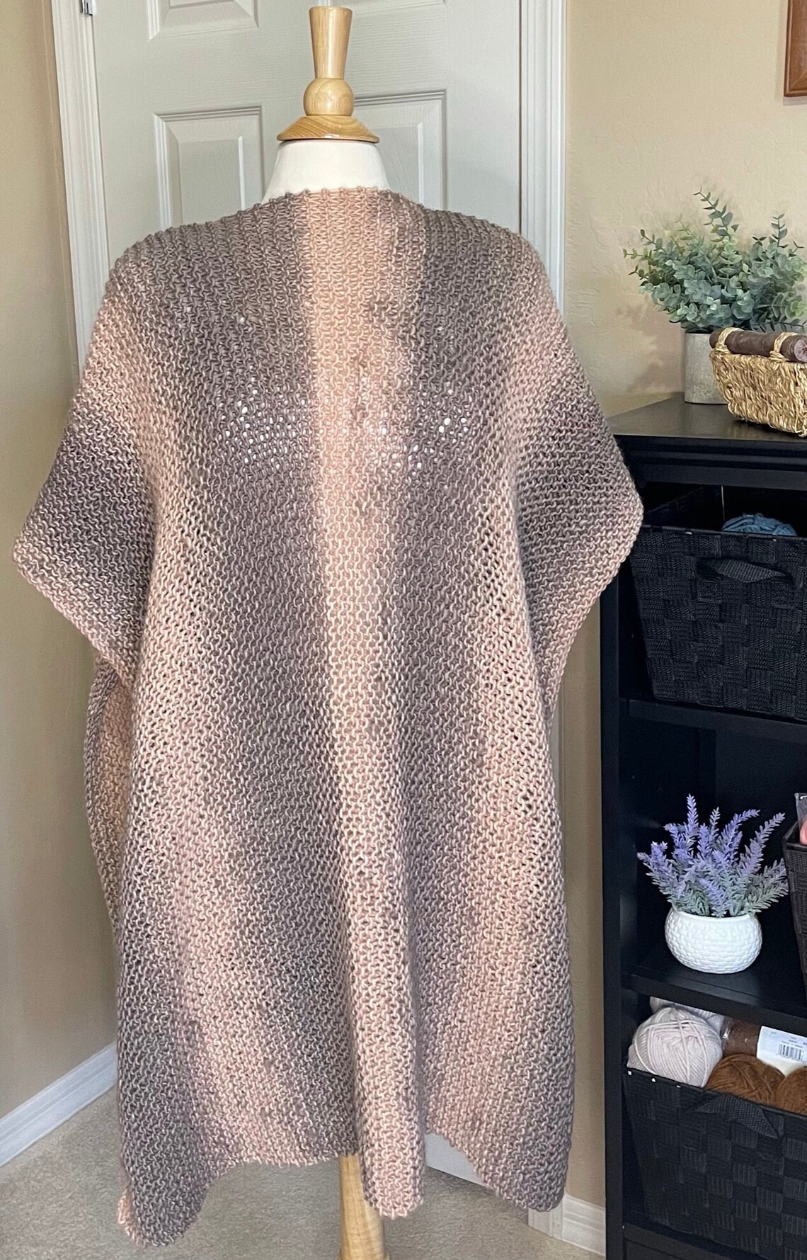 Women's Hand Knitted Poncho Hand Knitted Blanket Poncho - Etsy