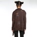 Brown Steampunk Asymmetrical Cardigan, Textured Town Fabric Cowl Jacket ...