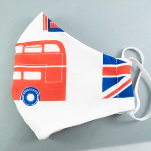 London bus face mask very British face mask cotton reusable | Etsy