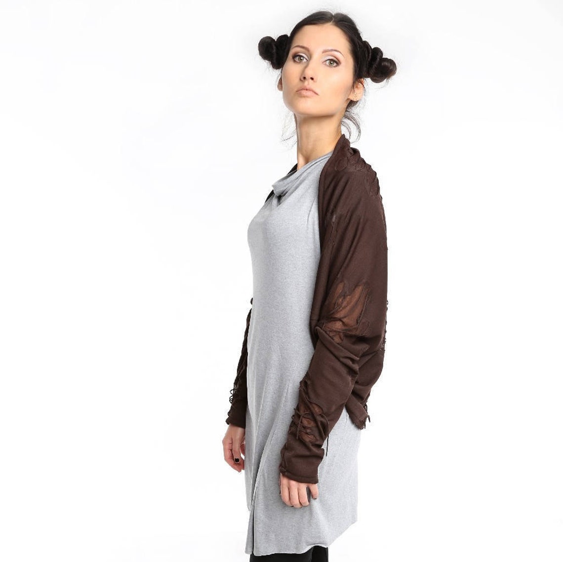 Brown Bolero Brown Lycra Jersey Bolero Oversized Bolero - Etsy