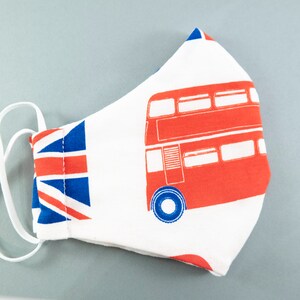 London bus face mask very British face mask cotton reusable | Etsy