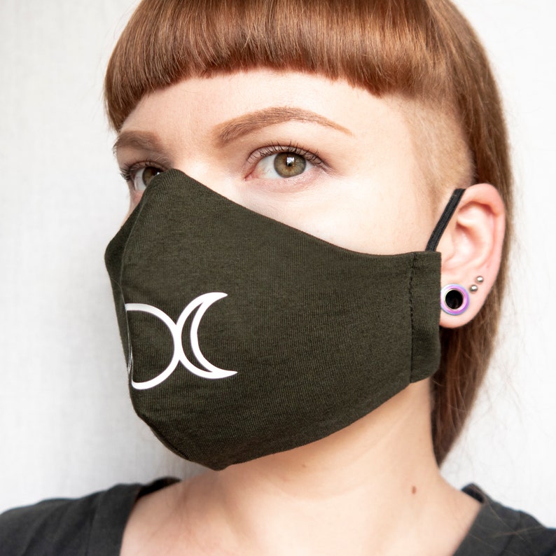 Triple Moon Face Mask Pagan Wicca Magic Symbols Goddess - Etsy