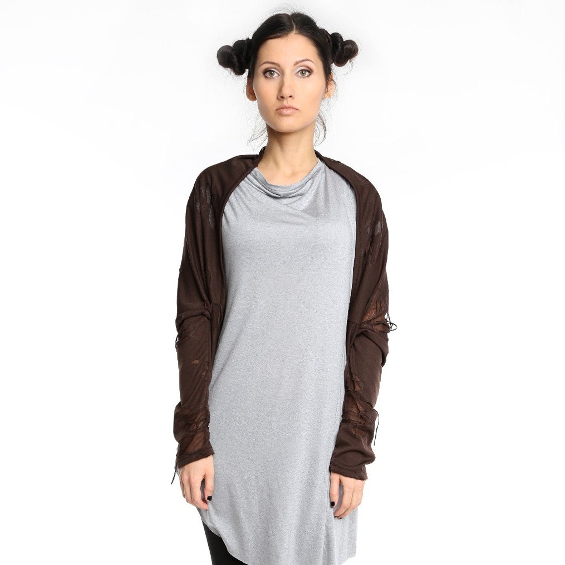 Brown Bolero Brown Lycra Jersey Bolero Oversized Bolero - Etsy