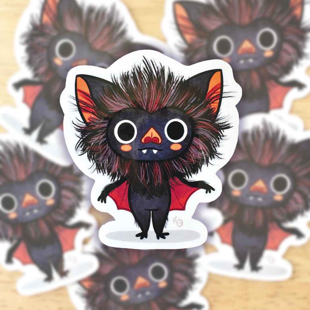 Batrick the Bat Sticker - Halloween Sticker - Cute Bat Character Decal ...