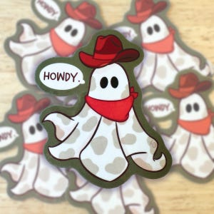 Rustic Cowboy/cowgirl Ghost Sticker - Western Themed Vinyl Decal - Etsy