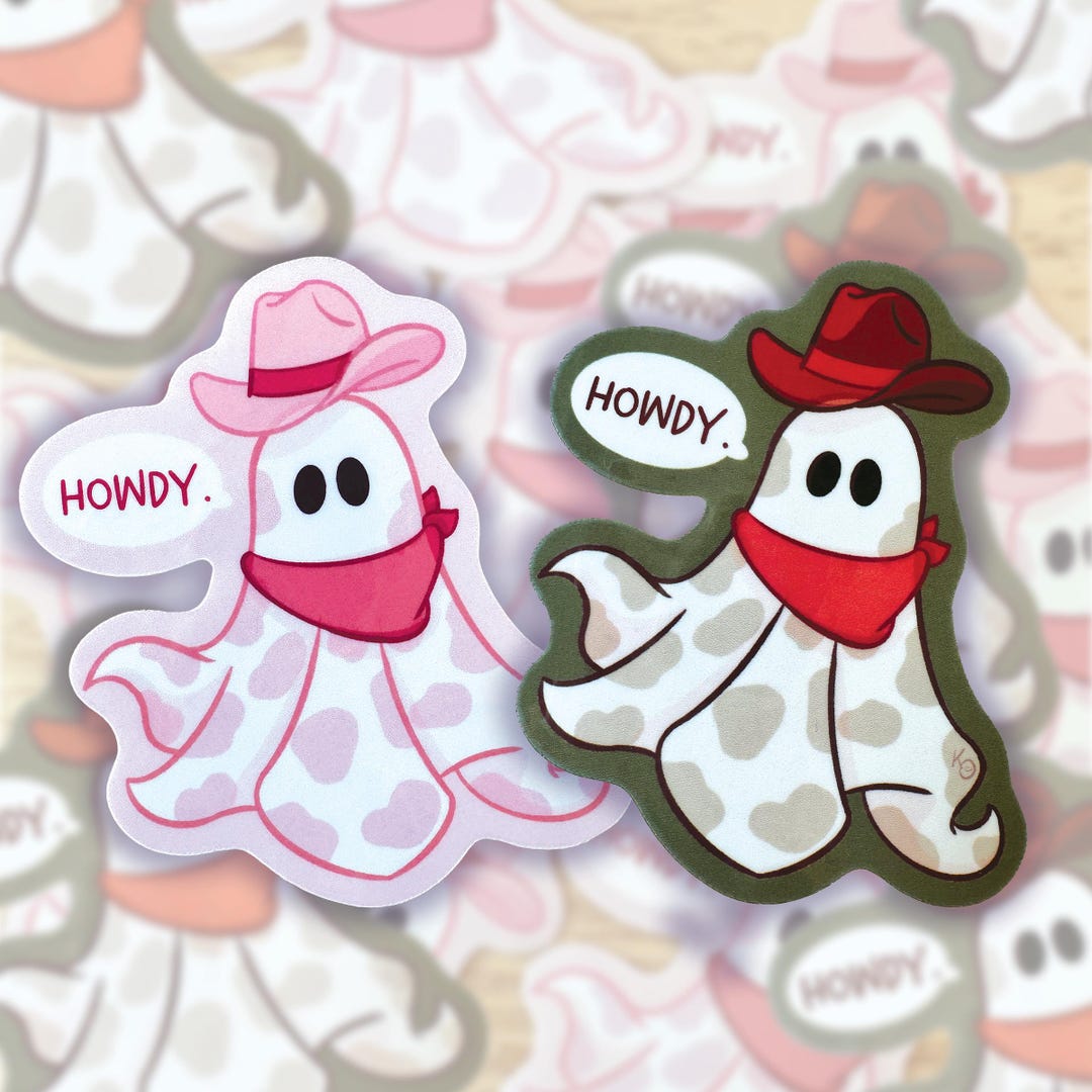 Rustic Cowboy/cowgirl Ghost Sticker - Western Themed Vinyl Decal - Etsy