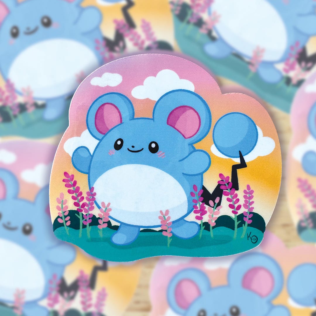 Marill Sticker - Waterproof Vinyl Sticker - Etsy