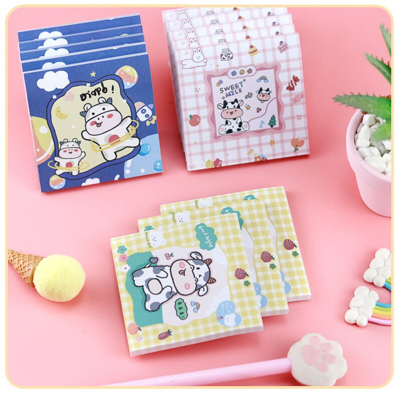 Happy Cow Sticky Notes 50 Sheets Space Cow Sticky Notes - Etsy