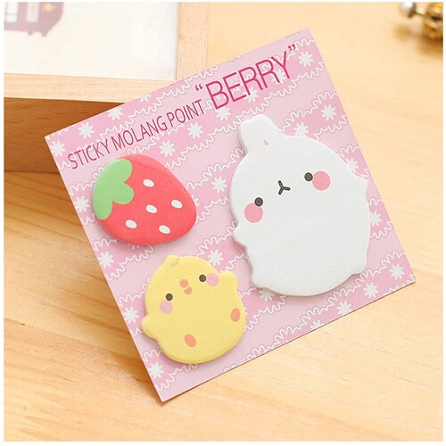 Rabbit & Bear Sticky Notes Kawaii Notes Cute Stationery | Etsy