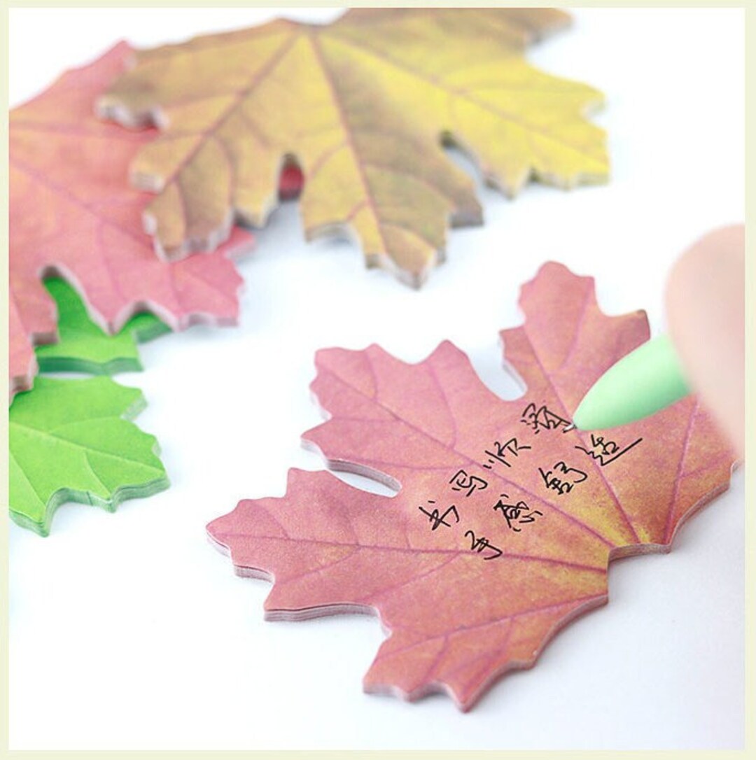 Maple Leaf Sticky Notes 25 Sheets Leaf Shaped Notes Leaf - Etsy