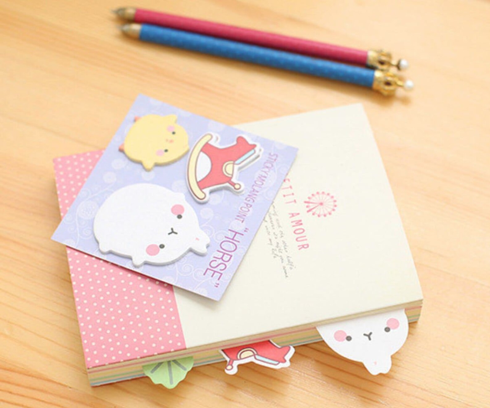 PURPLE Sticky Molang Point Horse / Cute Sticky Notes / Kawaii | Etsy