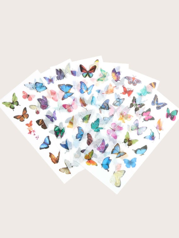 Colorful Butterfly Stickers 6 Sheets / Beautiful | Etsy