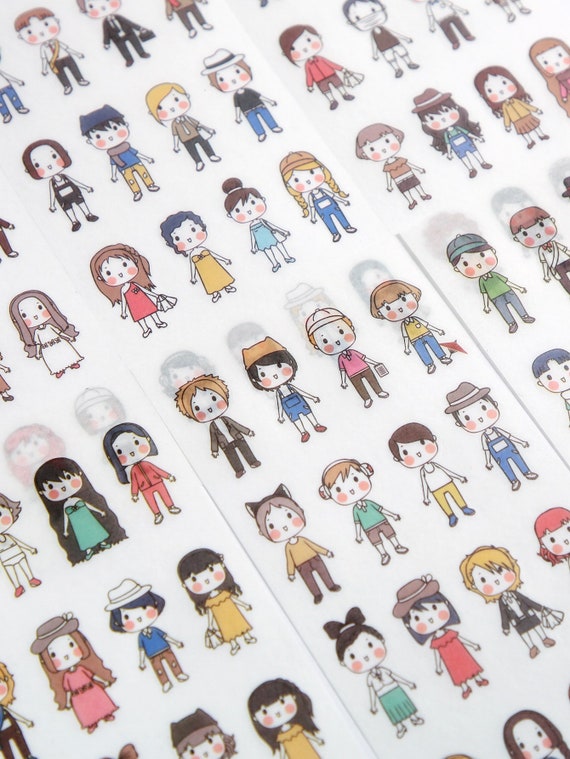 Outfits 6 sheets - Boys and Girls Stickers Dresses Cartoon People ...