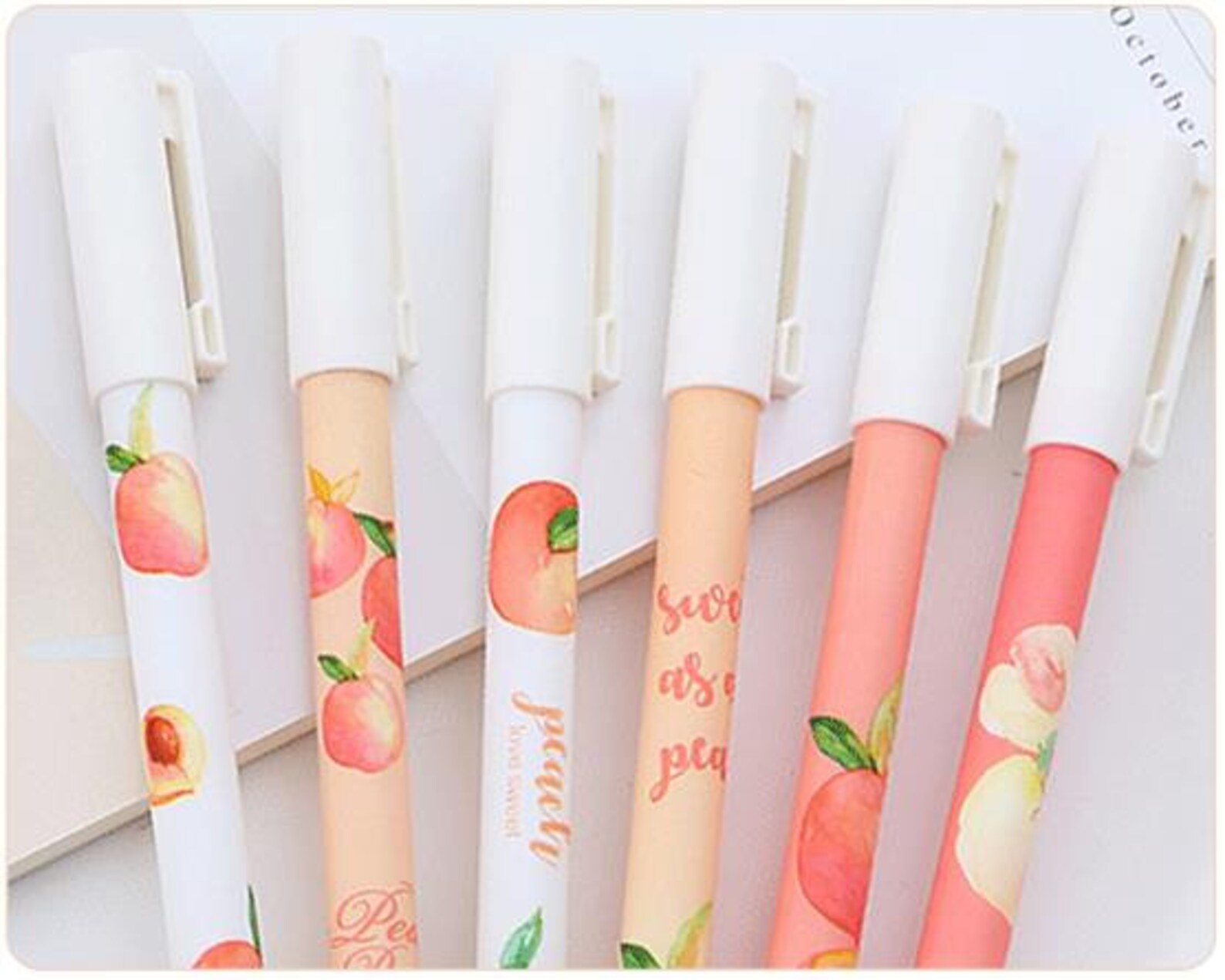 Peach Pens 0.5mm Black Ink Peach Stationary Kawaii Peach - Etsy.de