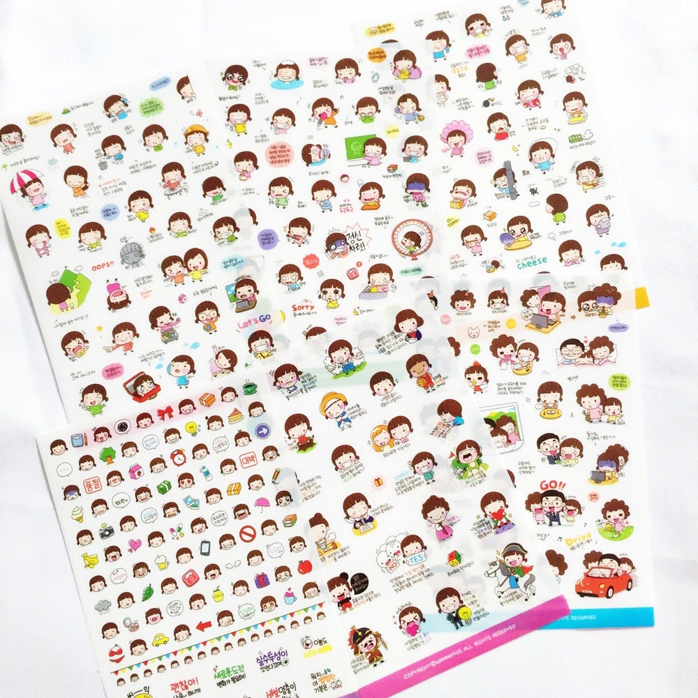 Momoi Ver. 2 Stickers 6 Sheets Kawaii Stickers Journal - Etsy