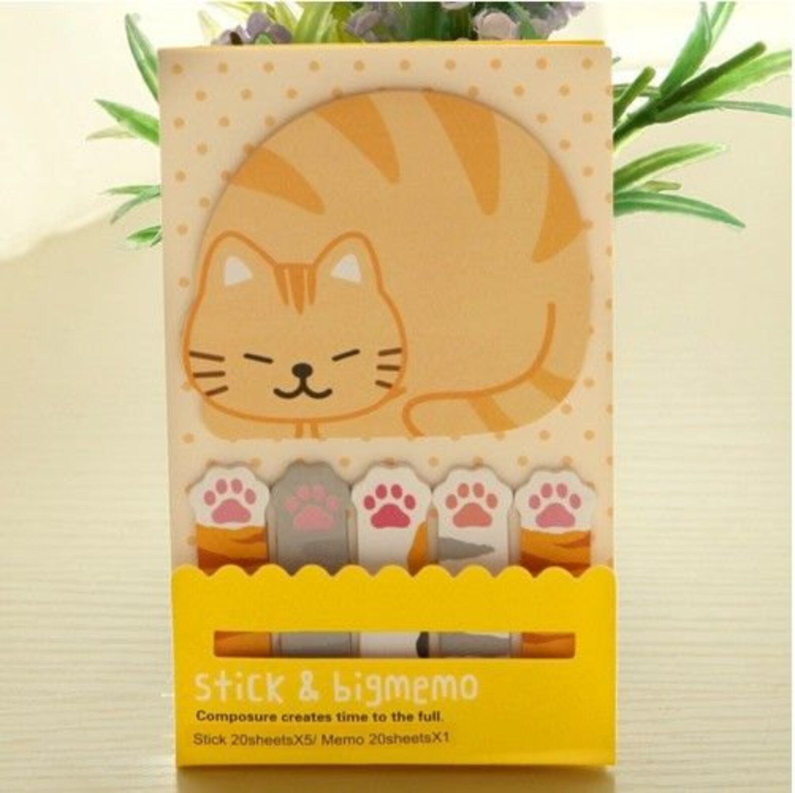 Orange Cat Sticky Notes Kawaii Sticky Index Tabs | Etsy