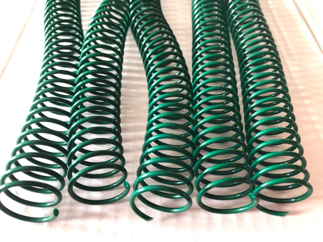 Spiral Binding Coil, 20mm Forest Green Coil Binding, 5 Included ...