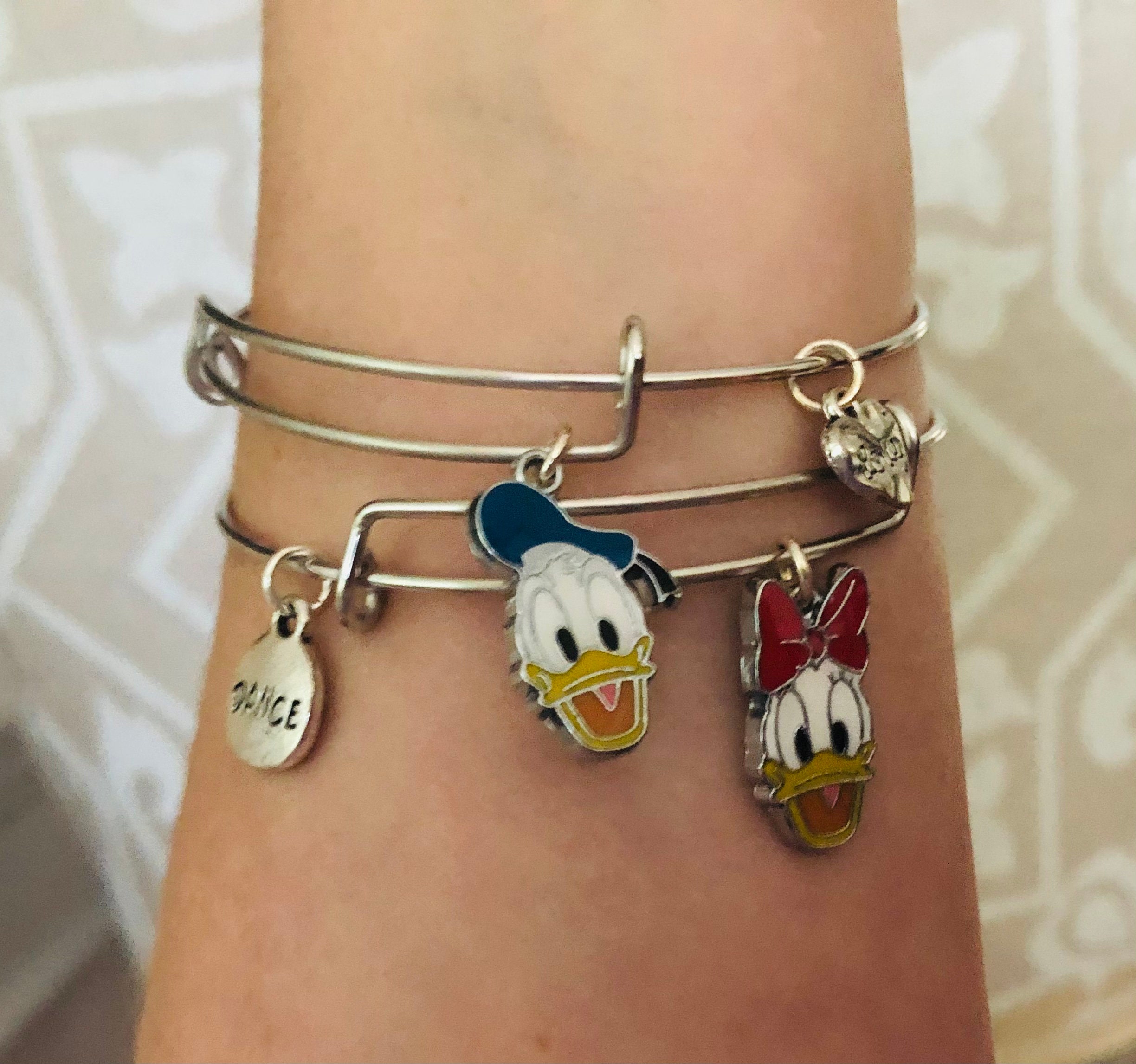 Disney Bracelet Set of 2 Disney Bracelet With Charms Donald - Etsy