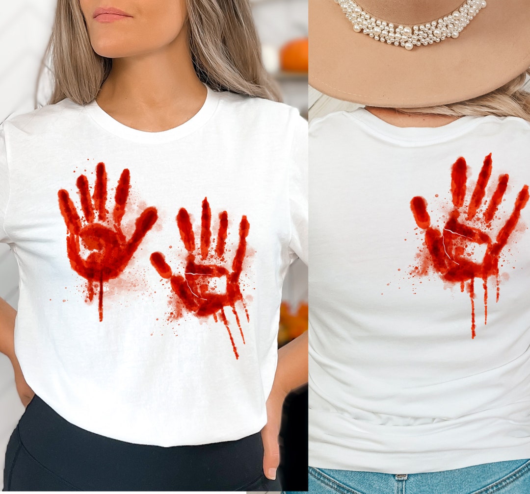 Bloodstain Shirt Bloody Hands Shirt Blood Shirt Halloween - Etsy