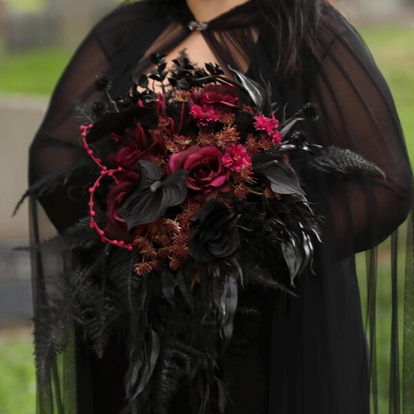 Black Bridal Bouquet - Etsy